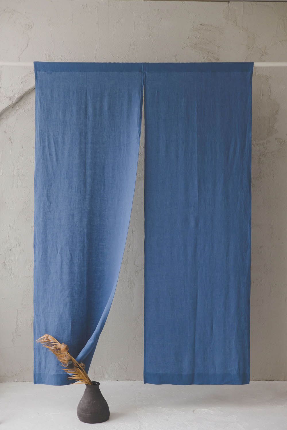 Denim Blue Linen Noren Curtain – ForestlandLinen