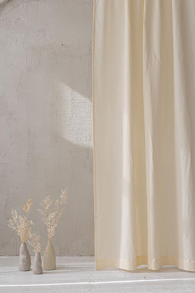 Cream linen curtain – ForestlandLinen