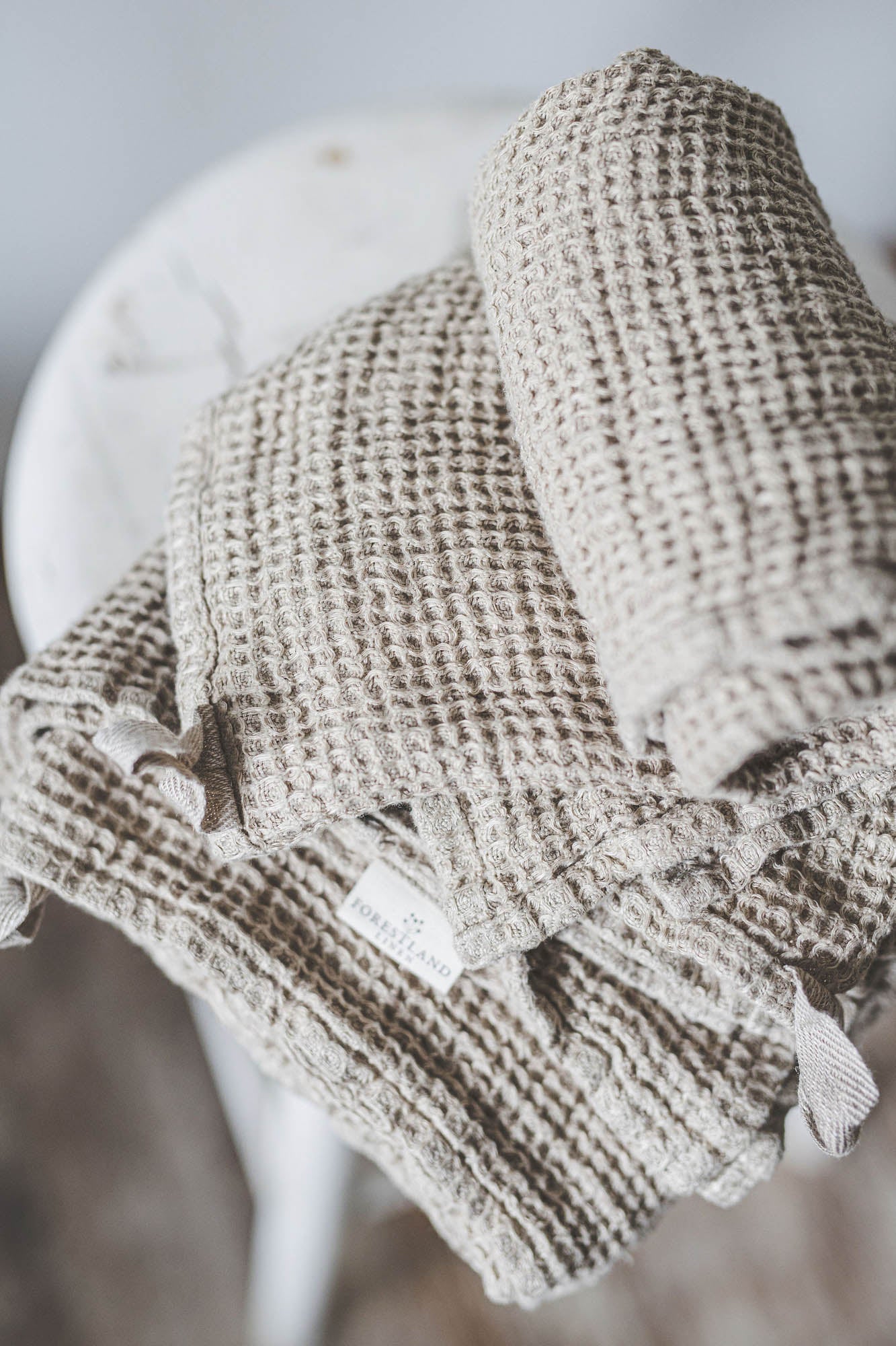 Heavyweight waffle linen bath towels – ForestlandLinen
